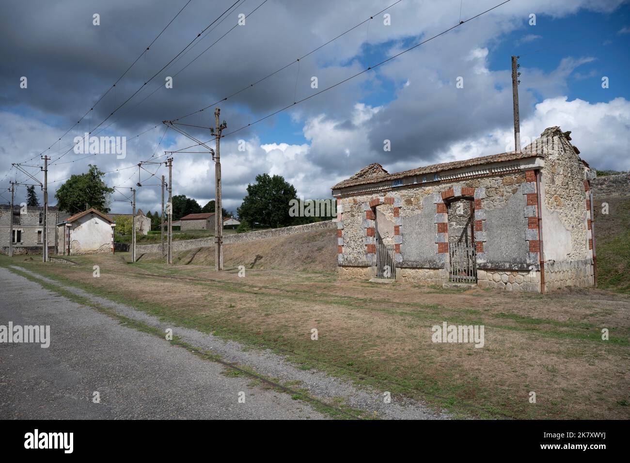 The village of Oradour-sur-Glane, Haute-Vienne, France, the site of a ...