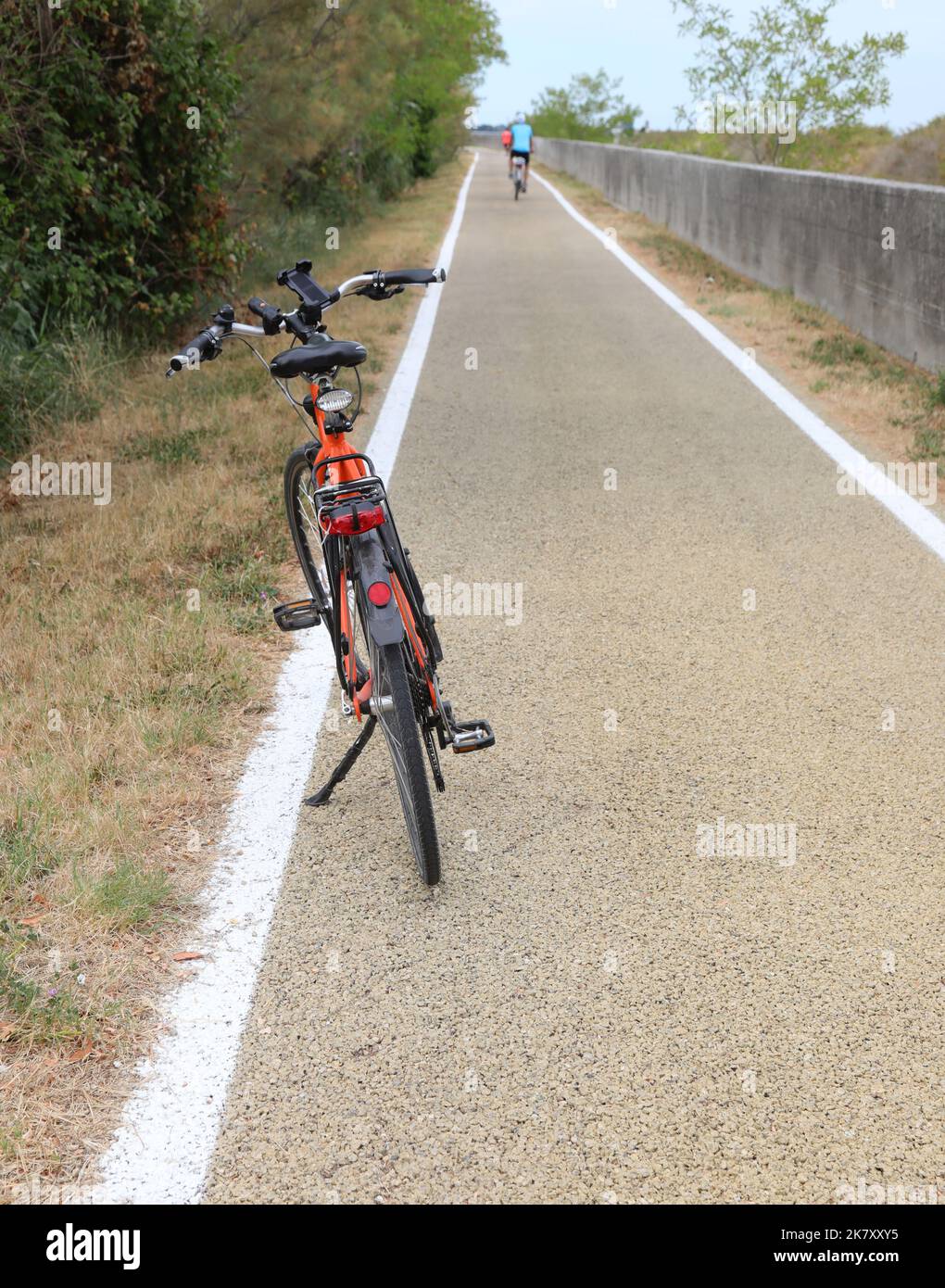 touring bicycle on the cycle path during the excursion Stock Photo - Alamy