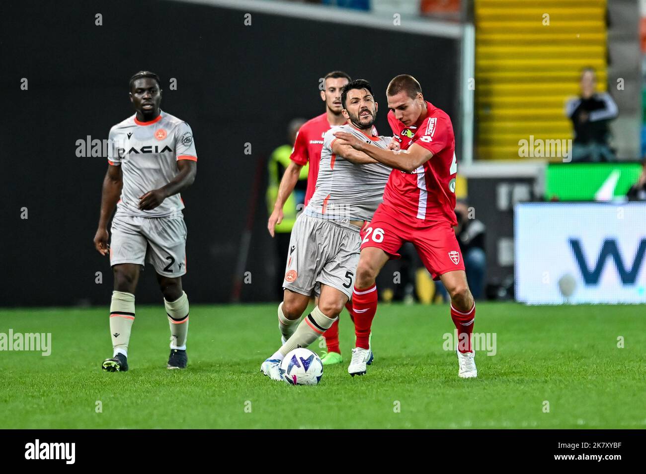 Udinese's Tolgay Arslan and Monza’s Valentin Antov in action during the ...