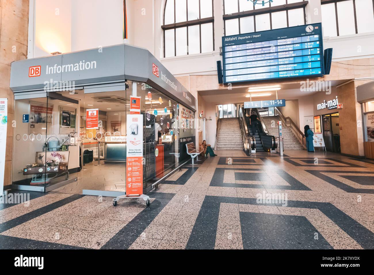 25 July 2022, Osnabruck, Germany: Table with the schedule of S-bahn ...
