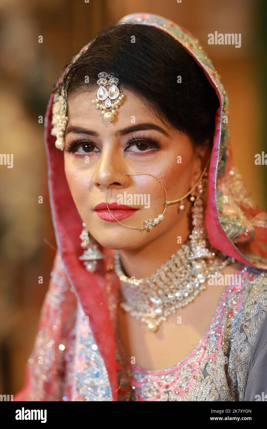 Bride at Pakistani wedding: Traditional Nikah ceremony in Karachi Stock ...