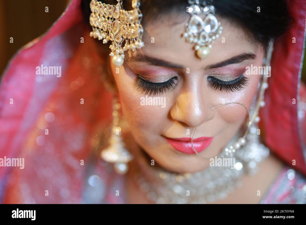 Bride at Pakistani wedding: Traditional Nikah ceremony in Karachi Stock ...
