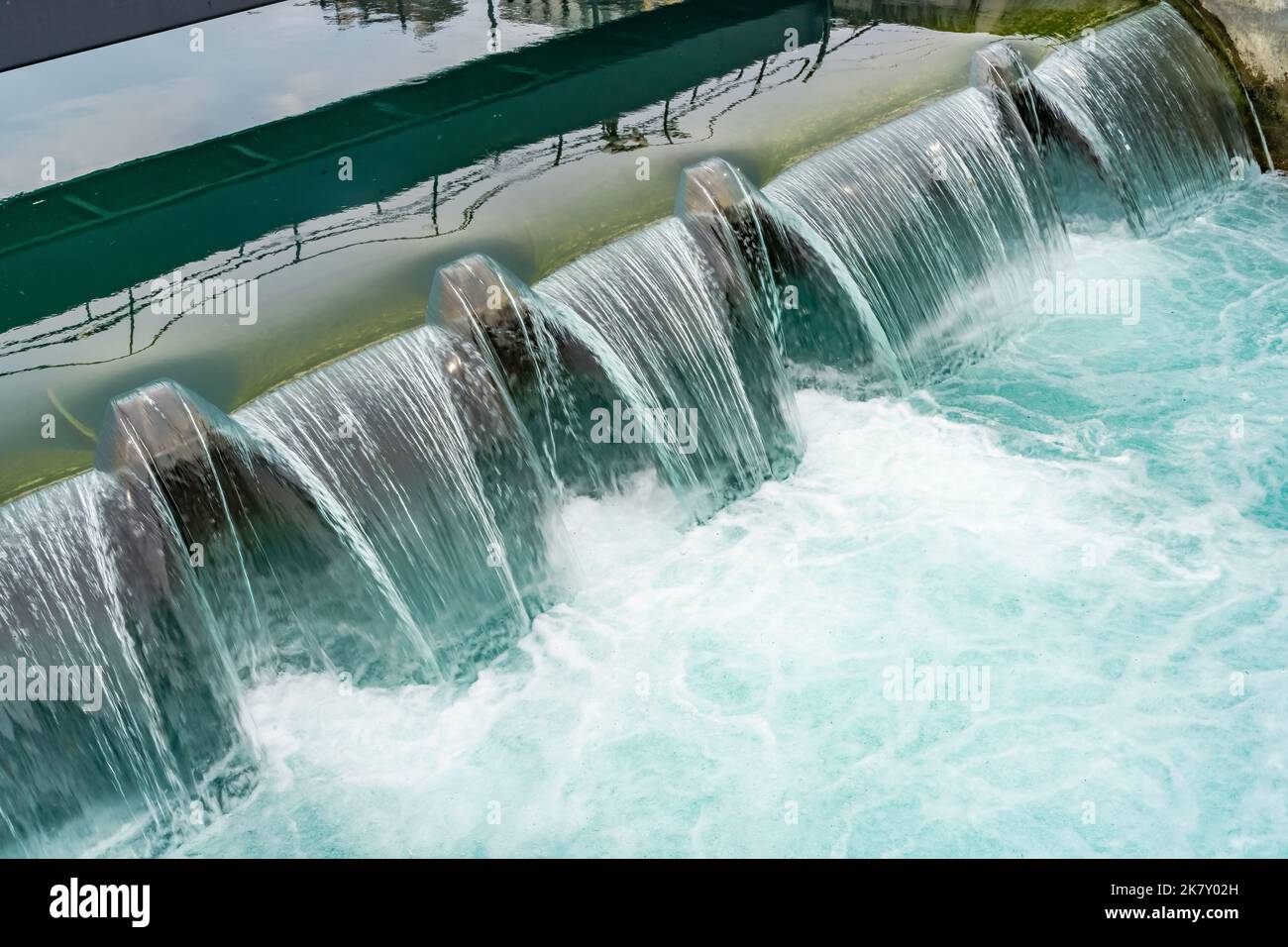 Colorful Waterfall Reuss River Inner Harbor Lucerne Switzerland Stock ...