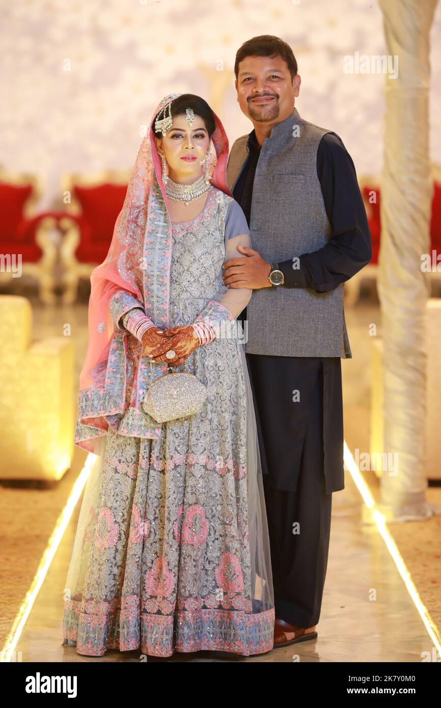 Bride at Pakistani wedding: Traditional Nikah ceremony in Karachi Stock ...
