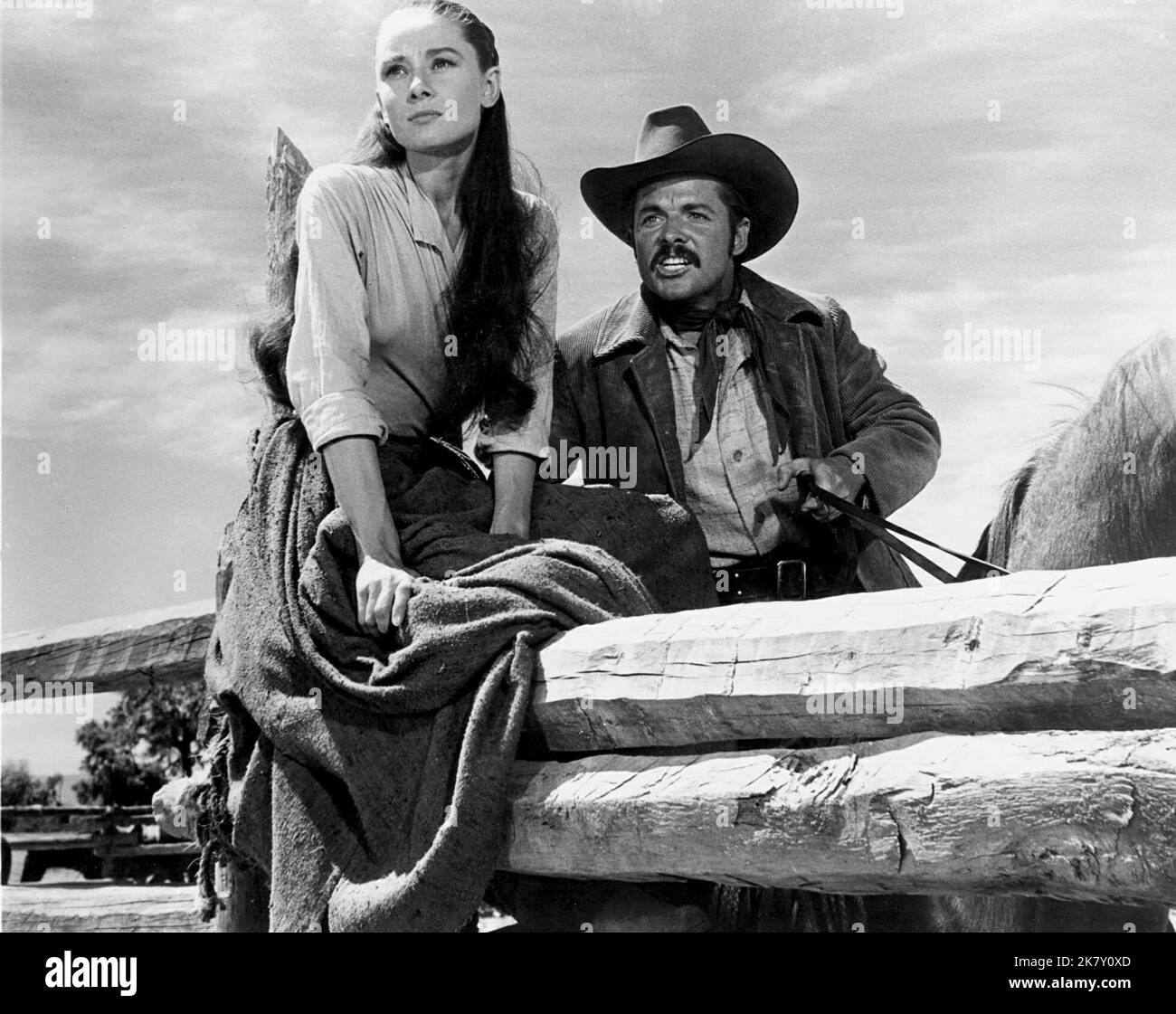 Audrey Hepburn & Audie Murphy Film The Unforgiven (1966) Characters: Rachel Zachary & Cash ...