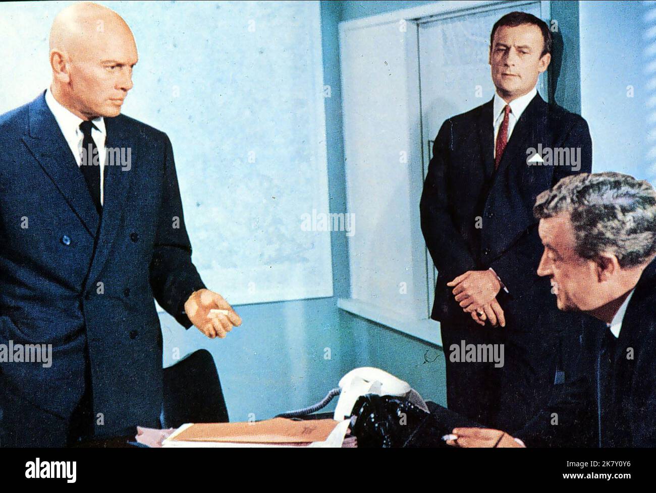 Yul Brynner, Edward Woodward & John Barrie Film: The File Of The Golden ...