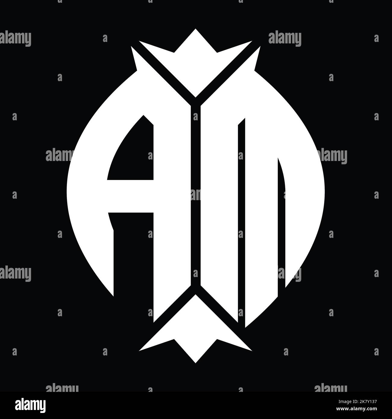 AM Logo monogram shield leaf crown element design template Stock Photo ...