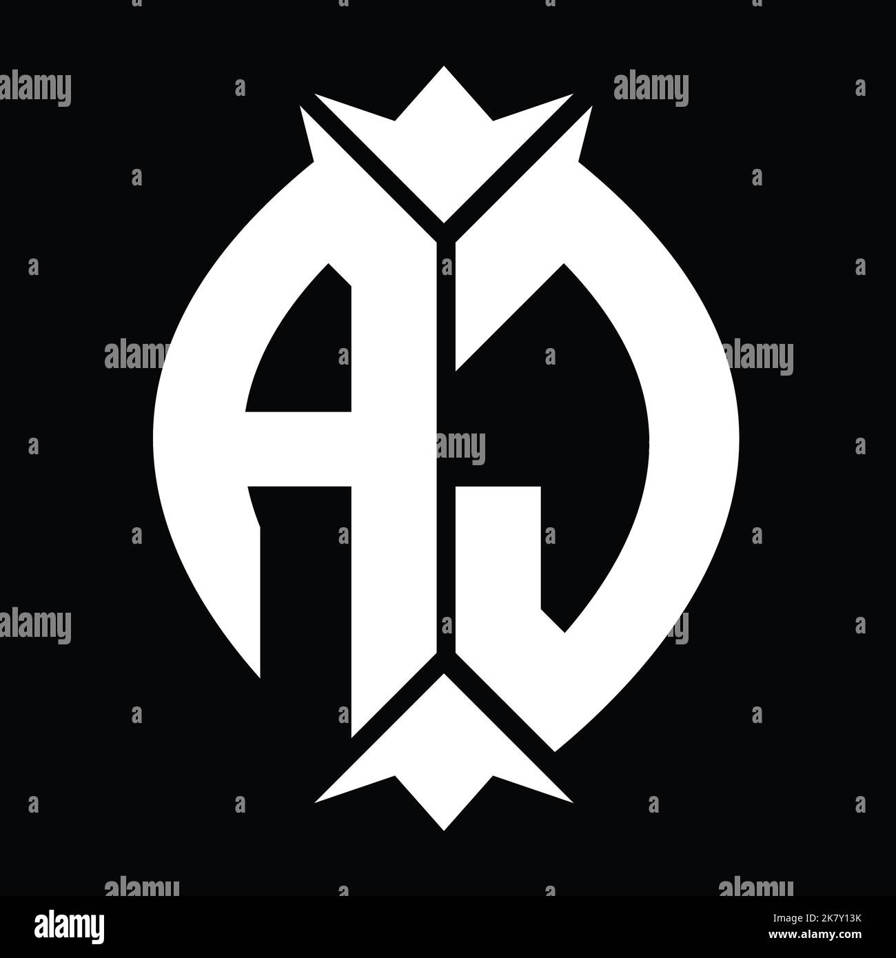 AJ Logo monogram shield leaf crown element design template Stock Photo ...