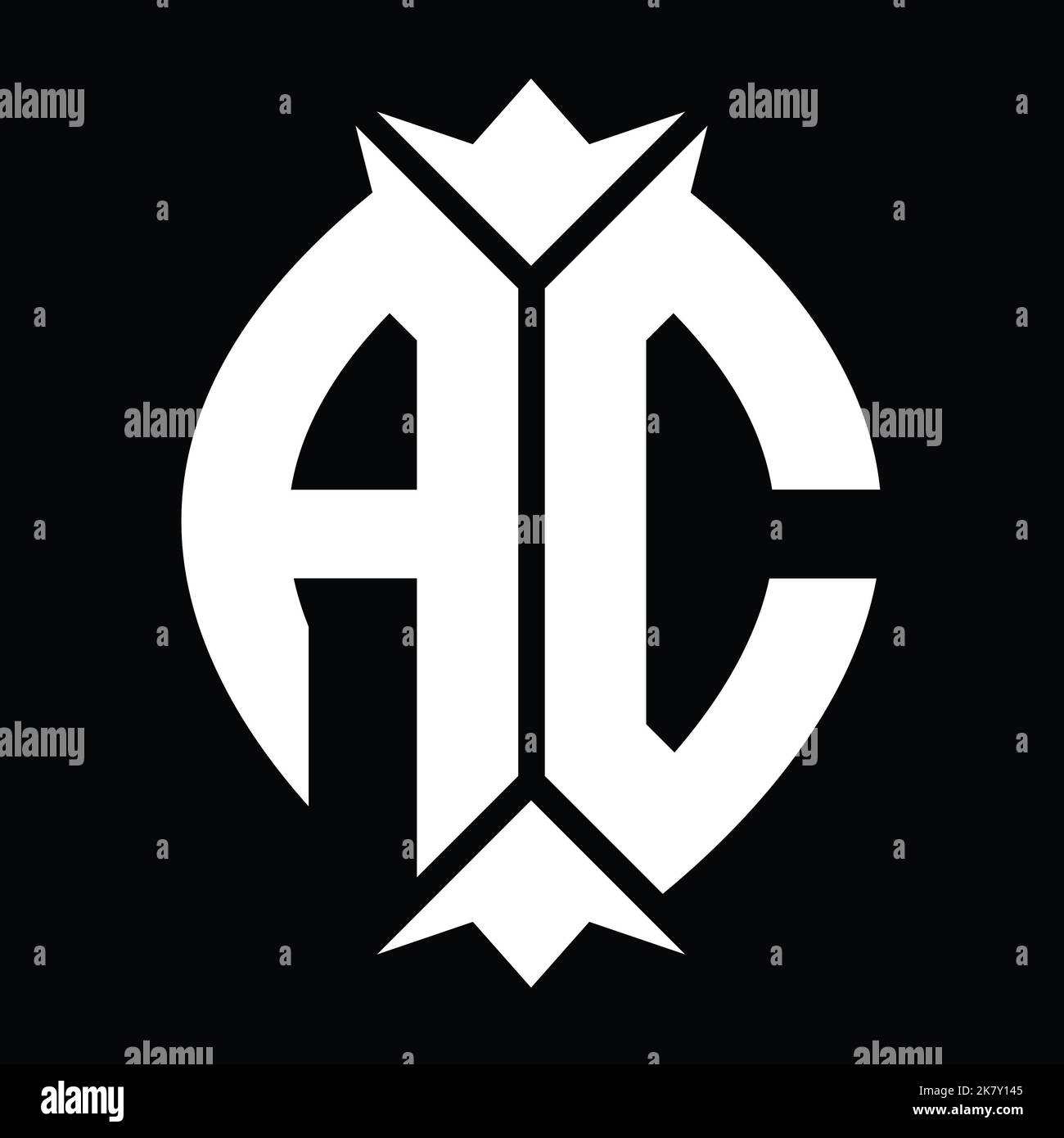 AC Logo monogram shield leaf crown element design template Stock Photo ...