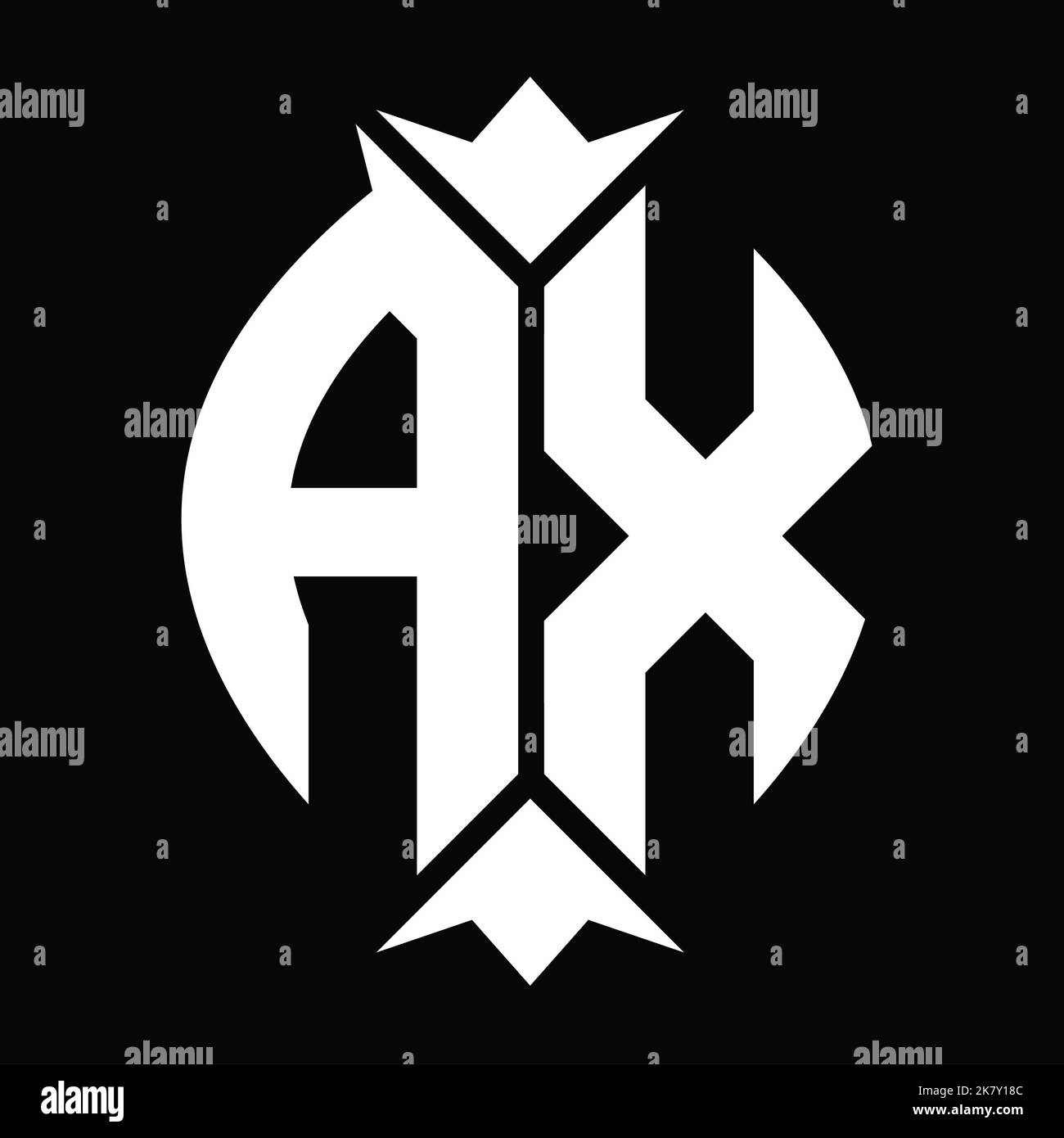 AX Logo monogram shield leaf crown element design template Stock Photo ...