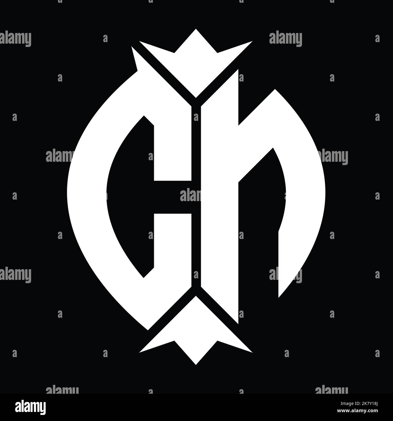 CN Logo monogram shield leaf crown element design template Stock Photo ...