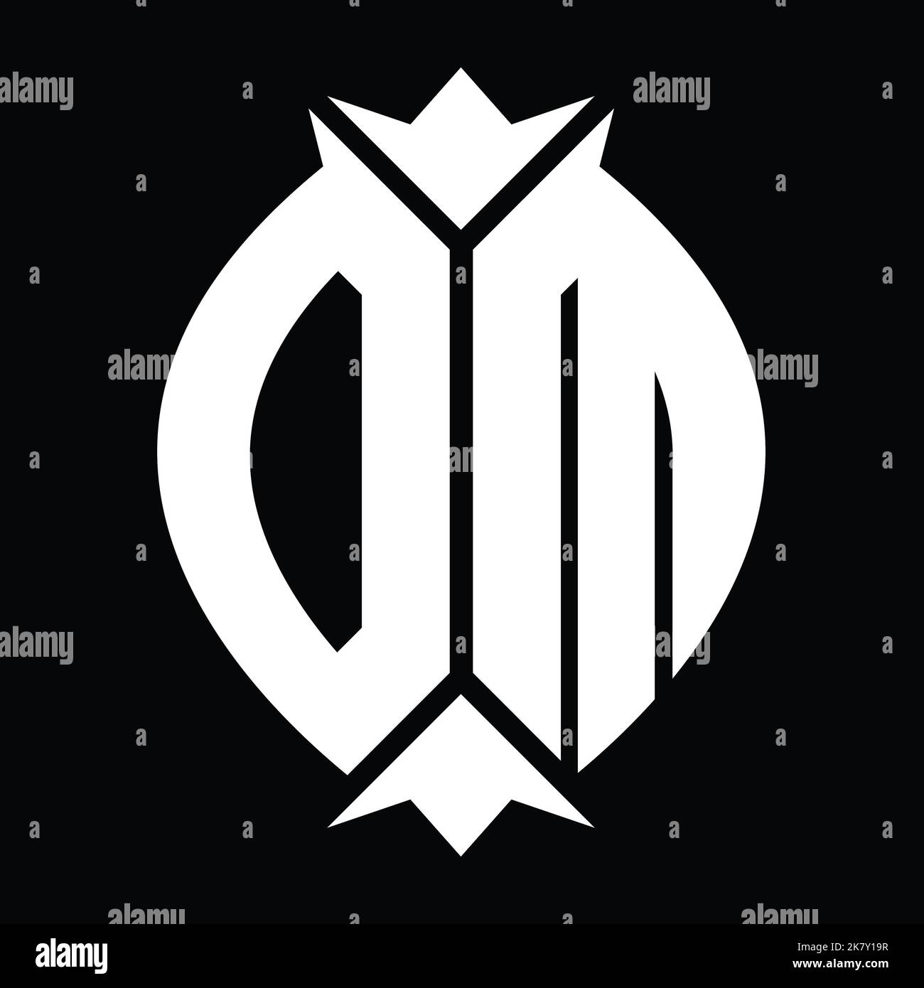 DM Logo monogram shield leaf crown element design template Stock Photo ...