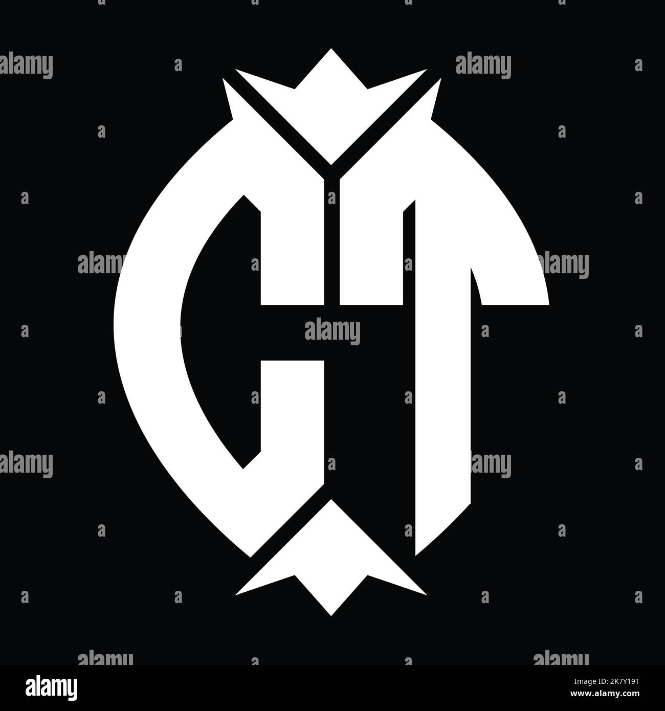 CT Logo monogram shield leaf crown element design template Stock Photo ...