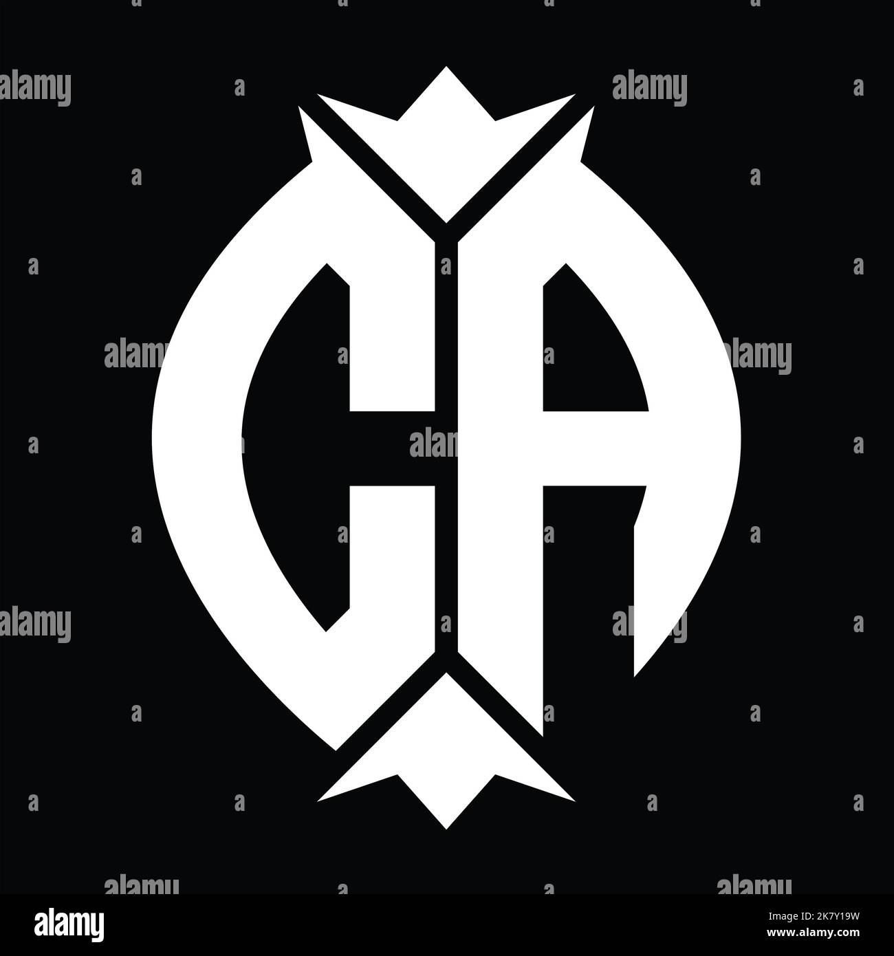 CA Logo monogram shield leaf crown element design template Stock Photo ...