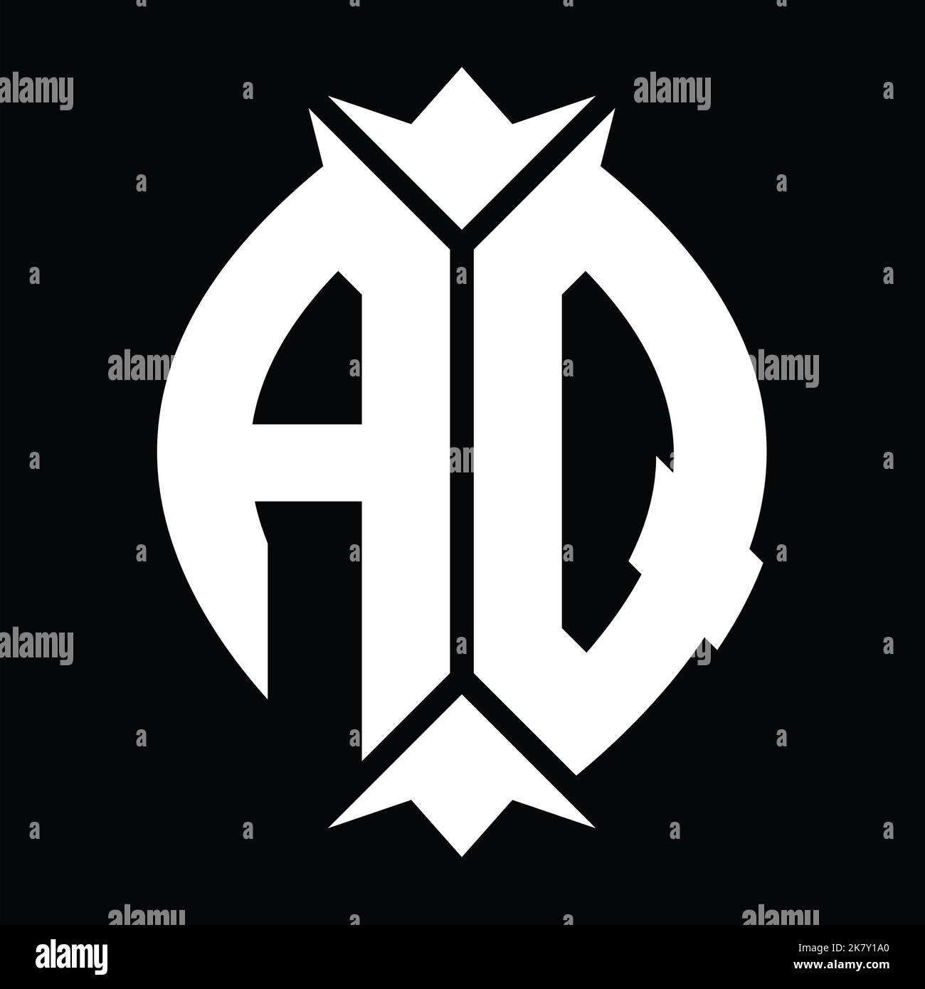 AQ Logo monogram shield leaf crown element design template Stock Photo ...