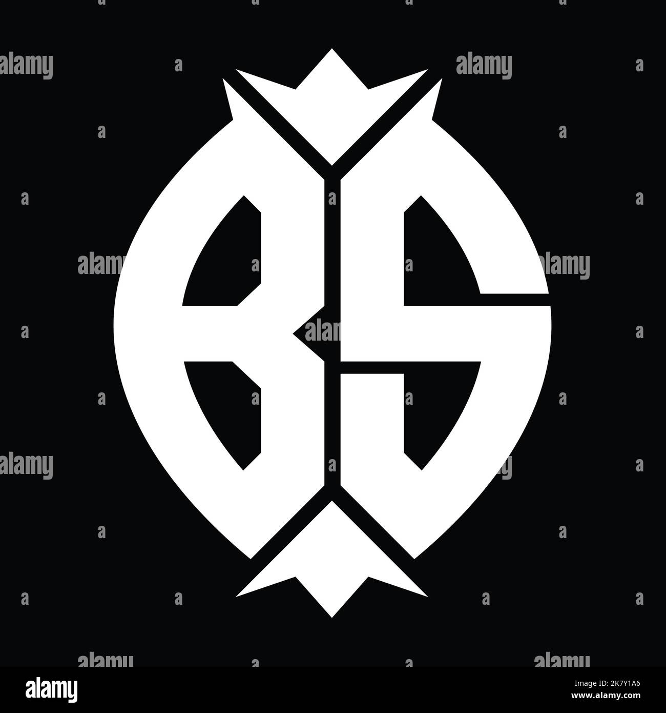 BS Logo monogram shield leaf crown element design template Stock Photo ...