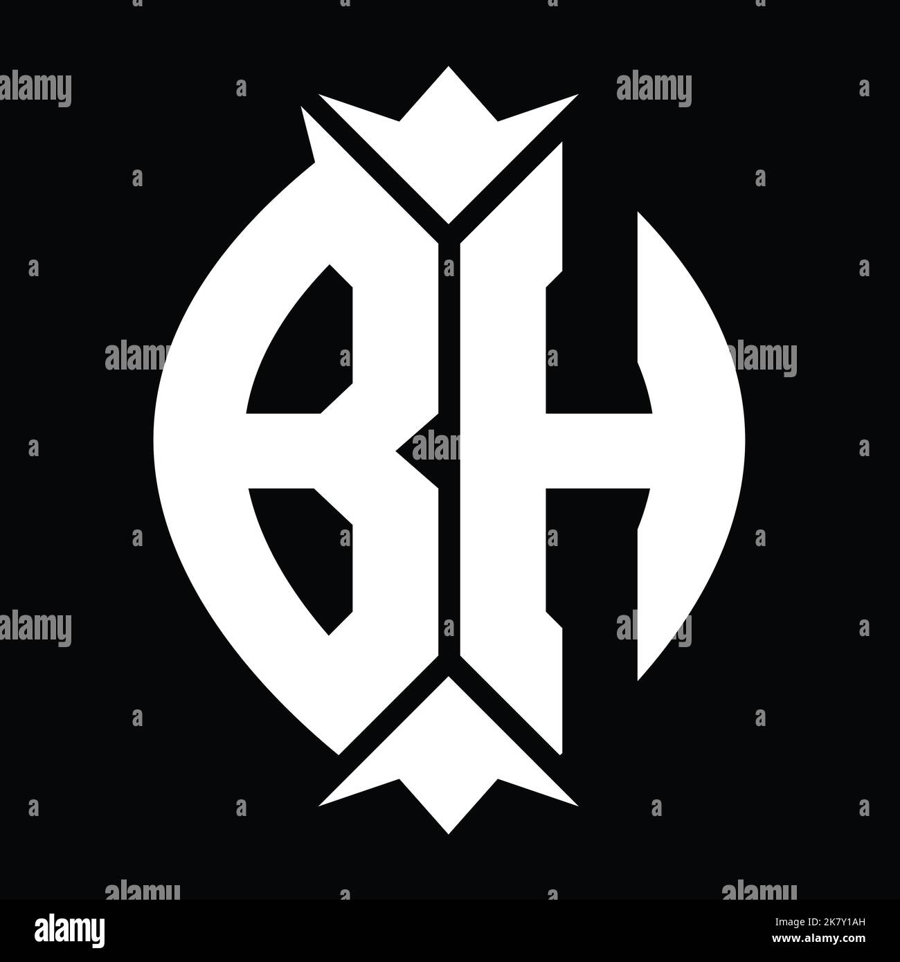 BH Logo monogram shield leaf crown element design template Stock Photo ...