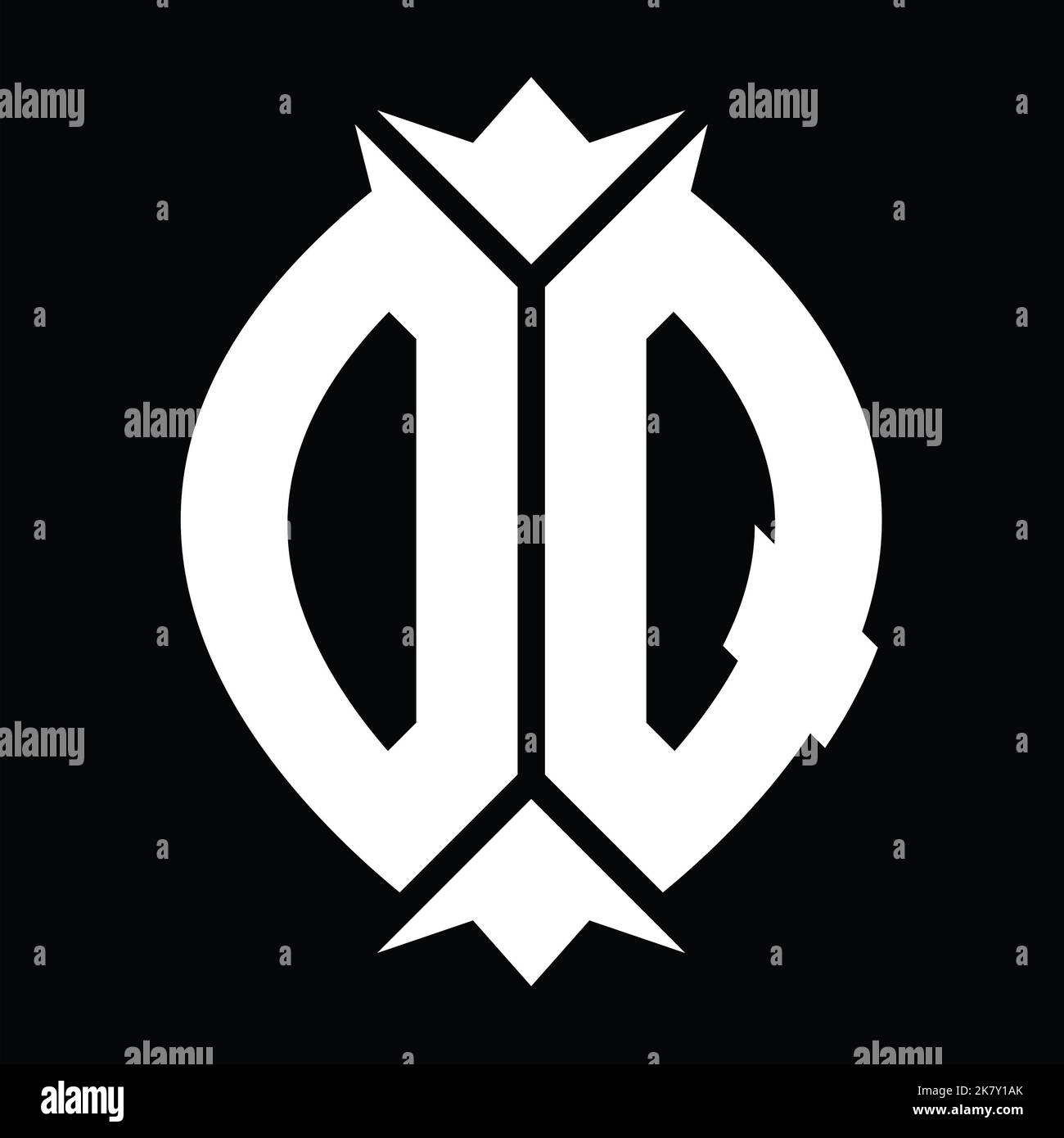 DQ Logo monogram shield leaf crown element design template Stock Photo ...