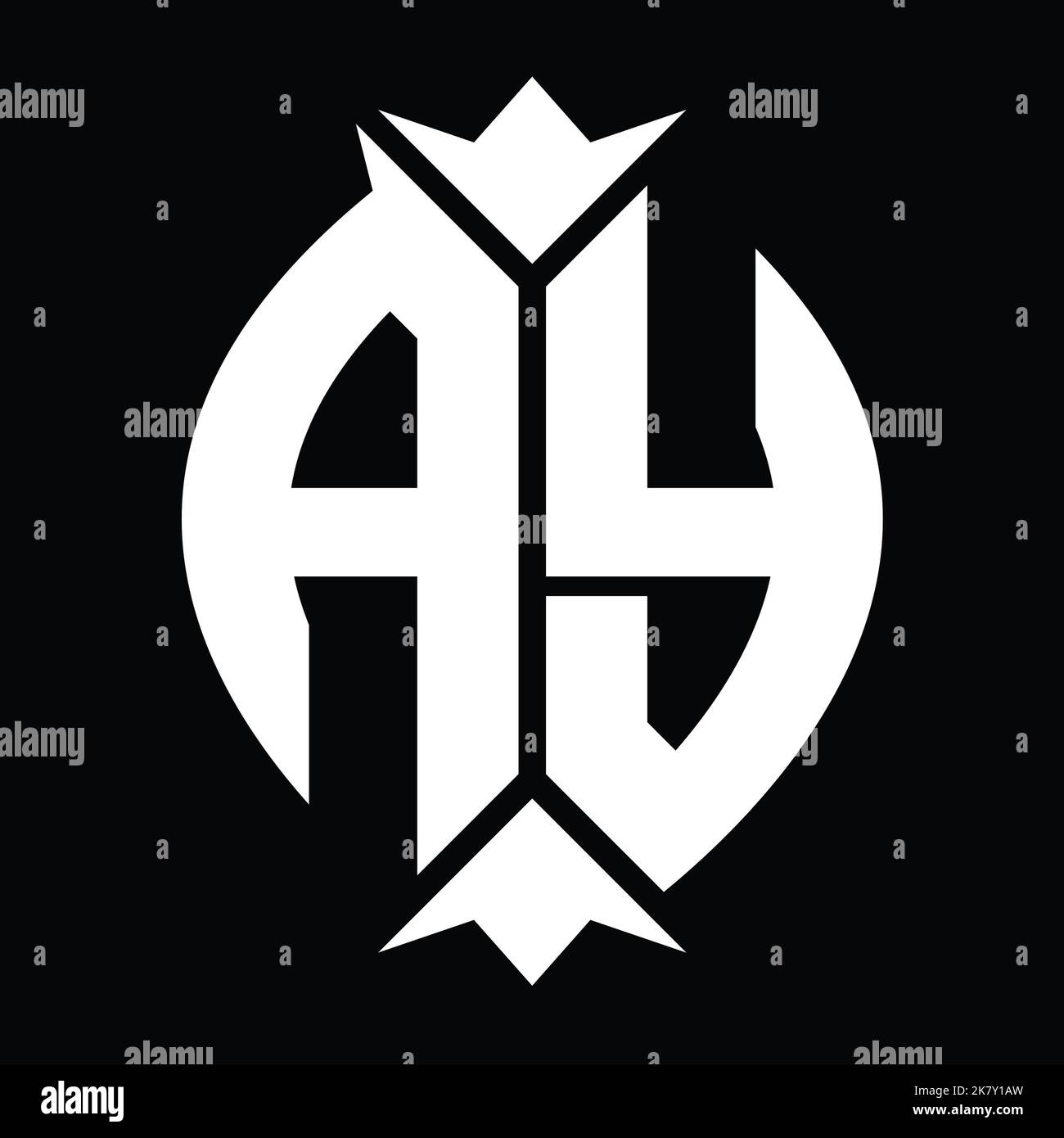 AY Logo monogram shield leaf crown element design template Stock Photo ...