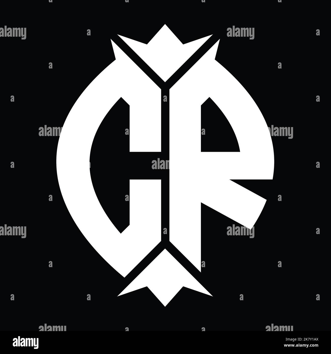 CR Logo monogram shield leaf crown element design template Stock Photo ...