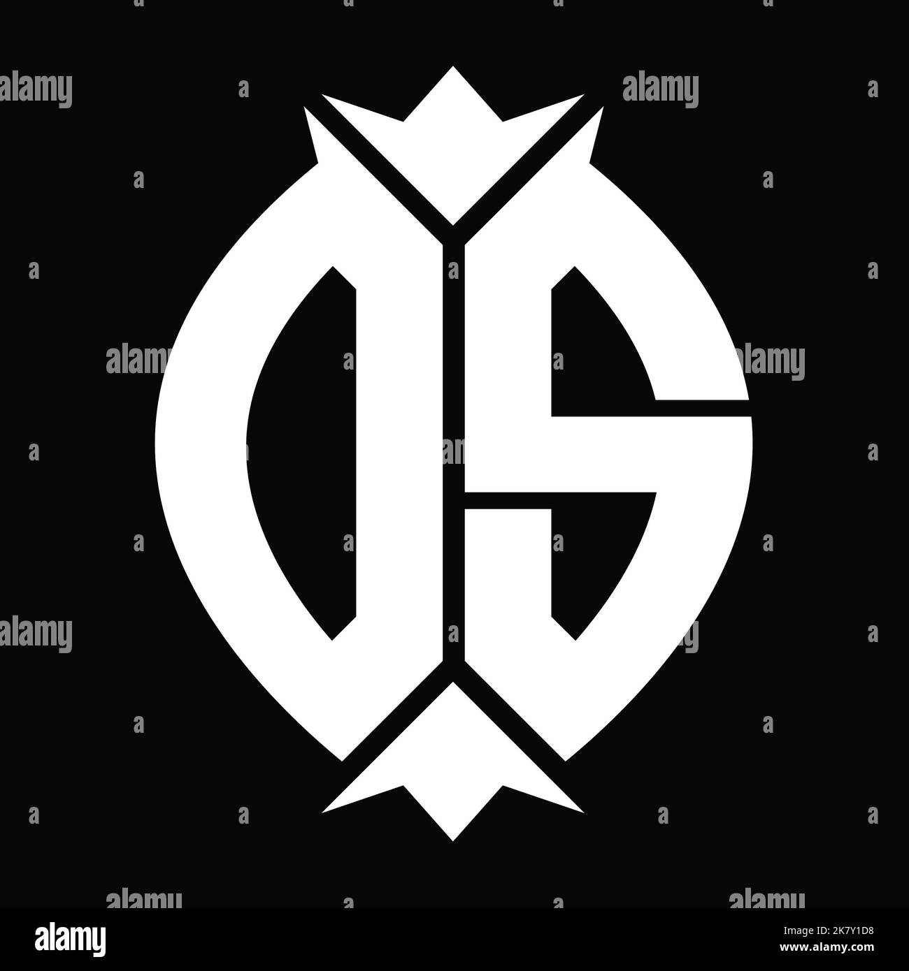 DS Logo monogram shield leaf crown element design template Stock Photo ...