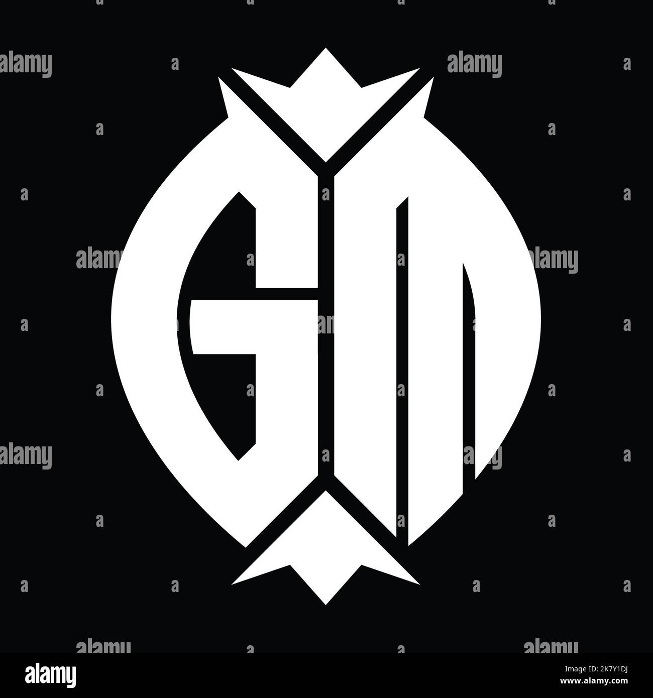 GM Logo monogram shield leaf crown element design template Stock Photo ...