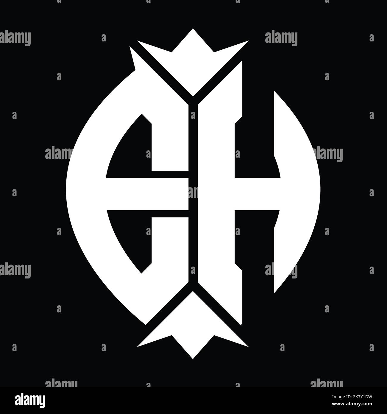 EH Logo monogram shield leaf crown element design template Stock Photo ...