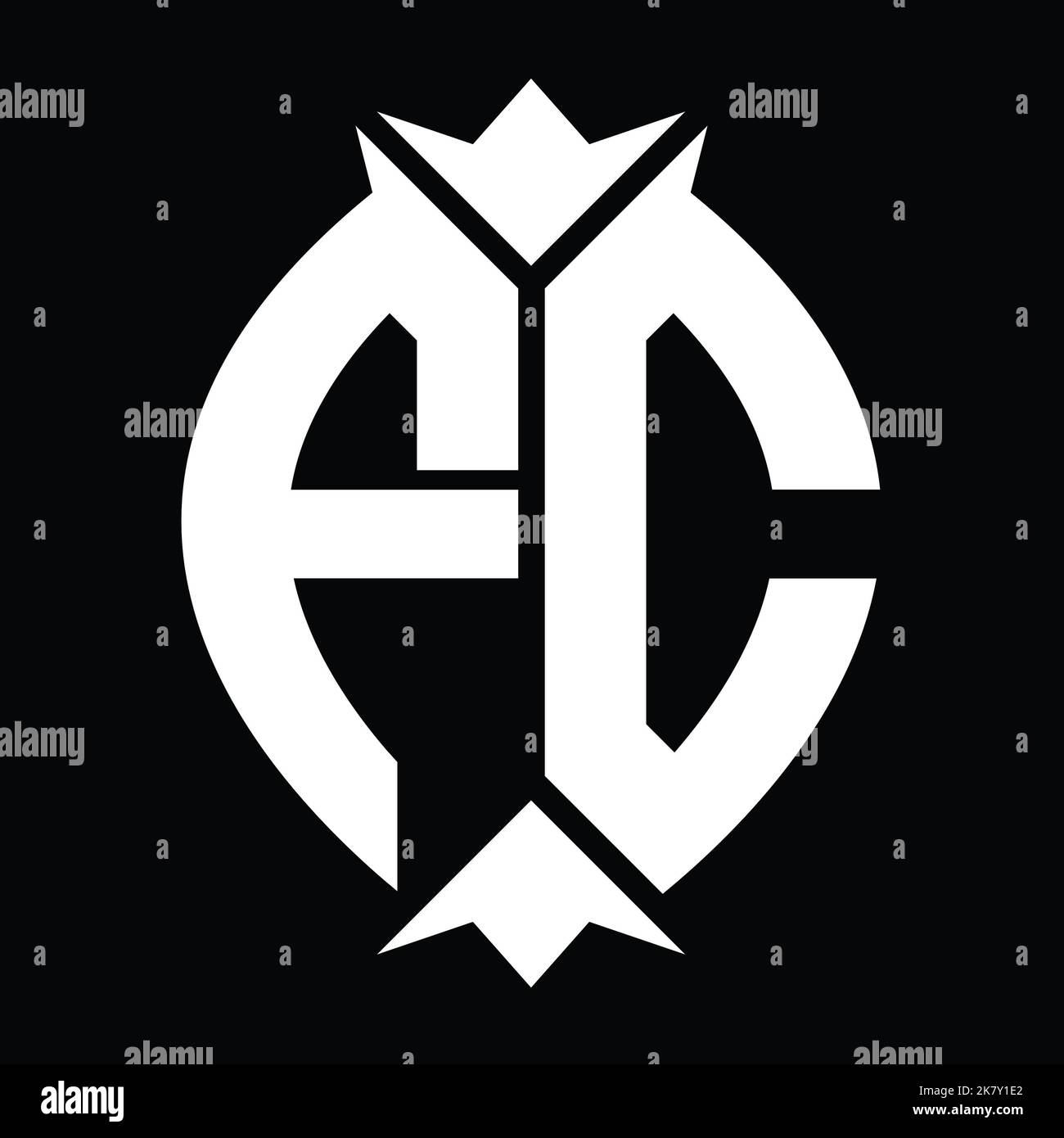 FC Logo monogram shield leaf crown element design template Stock Photo ...