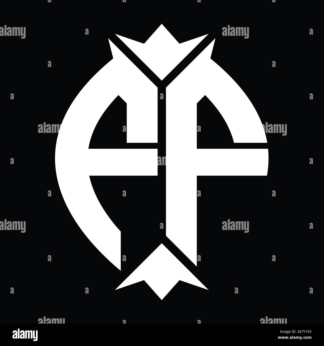 FF Logo monogram shield leaf crown element design template Stock Photo ...