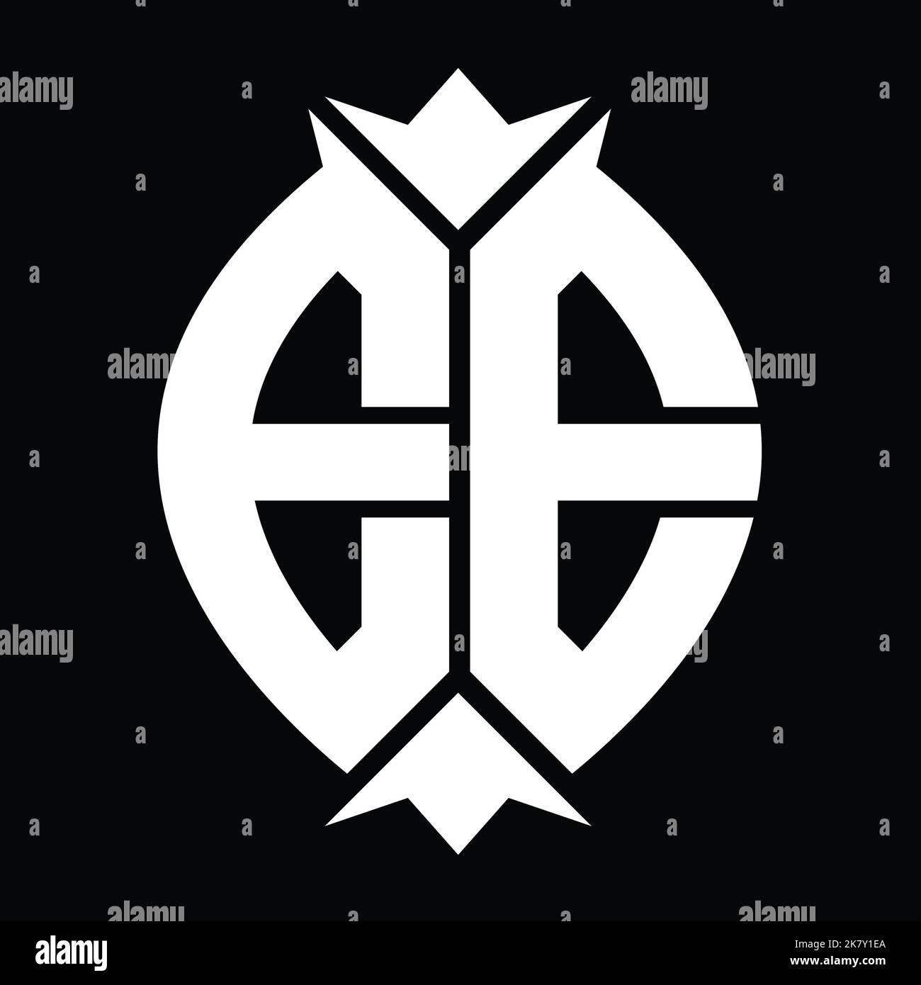 EE Logo monogram shield leaf crown element design template Stock Photo ...