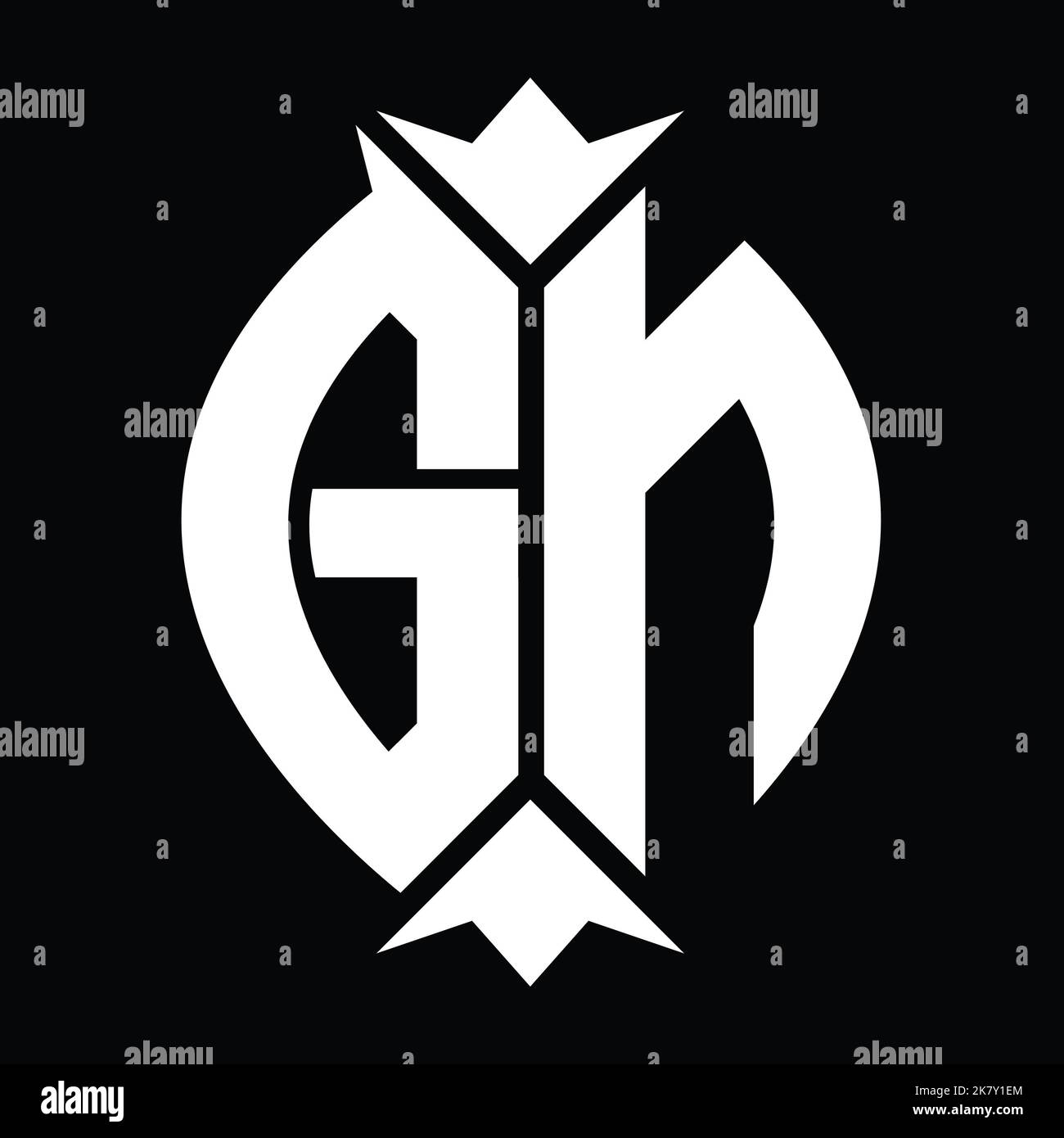 GN Logo monogram shield leaf crown element design template Stock Photo ...