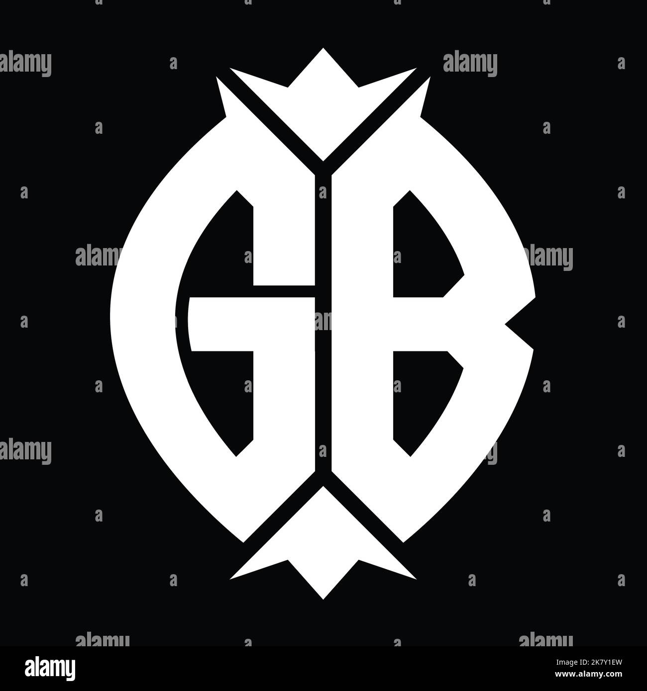 GB Logo monogram shield leaf crown element design template Stock Photo ...