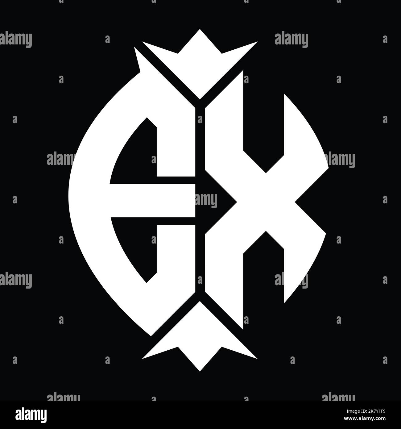 EX Logo monogram shield leaf crown element design template Stock Photo ...