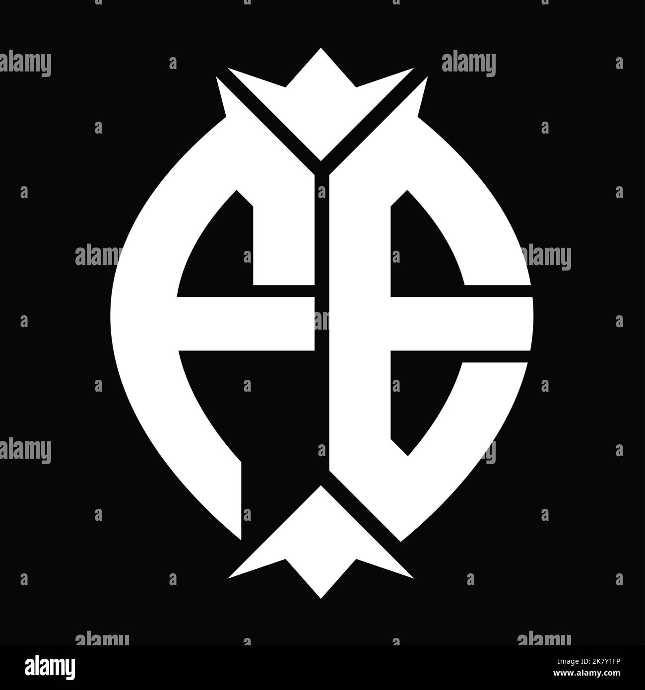 FE Logo monogram shield leaf crown element design template Stock Photo ...