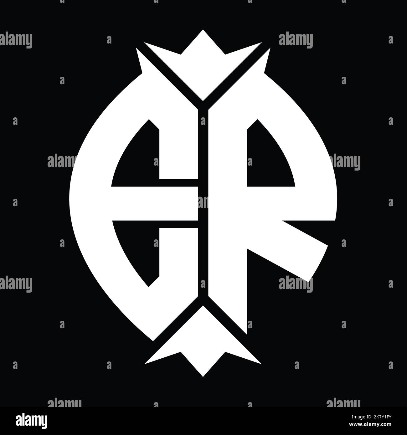 ER Logo monogram shield leaf crown element design template Stock Photo ...