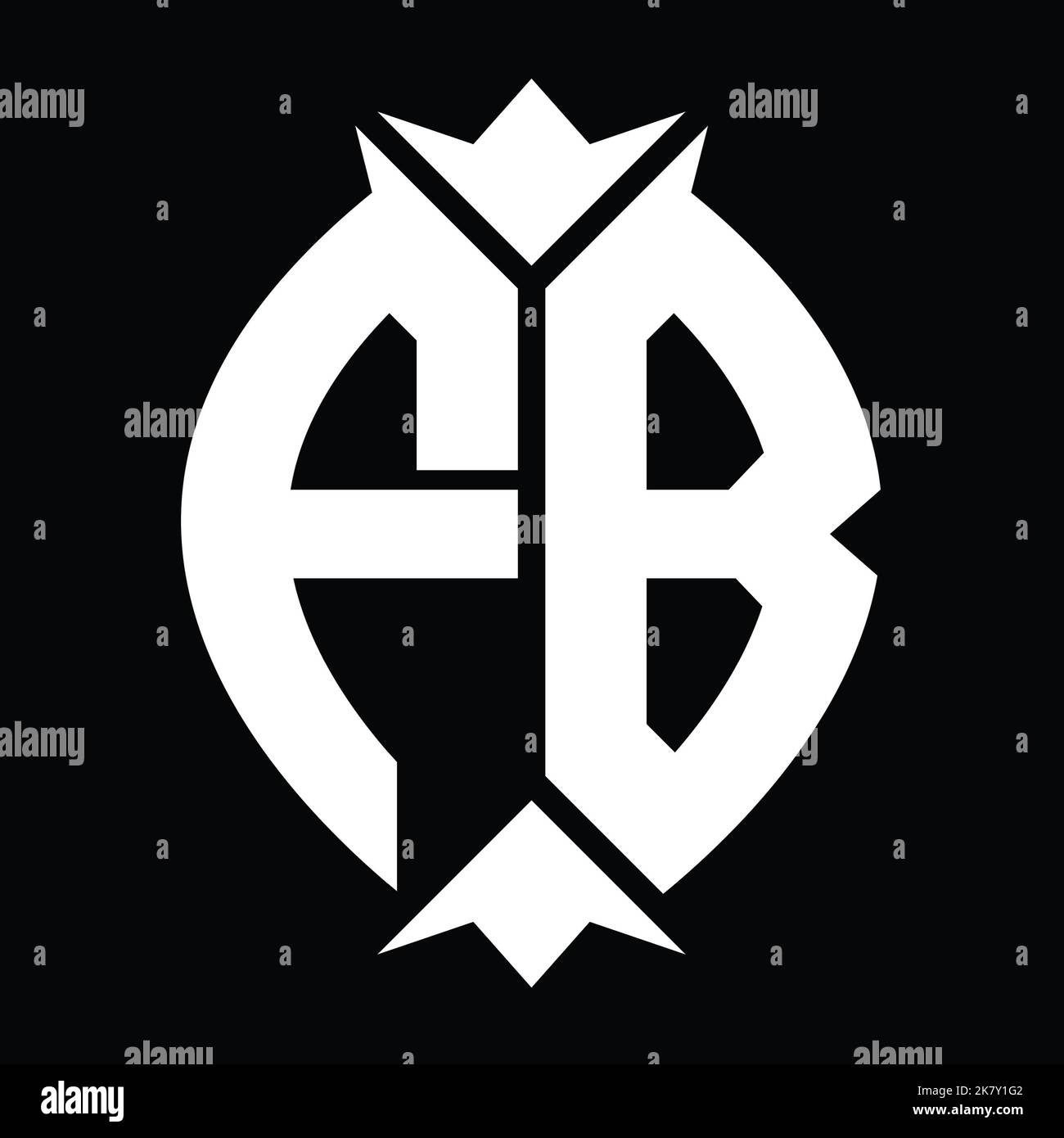 FB Logo monogram shield leaf crown element design template Stock Photo ...