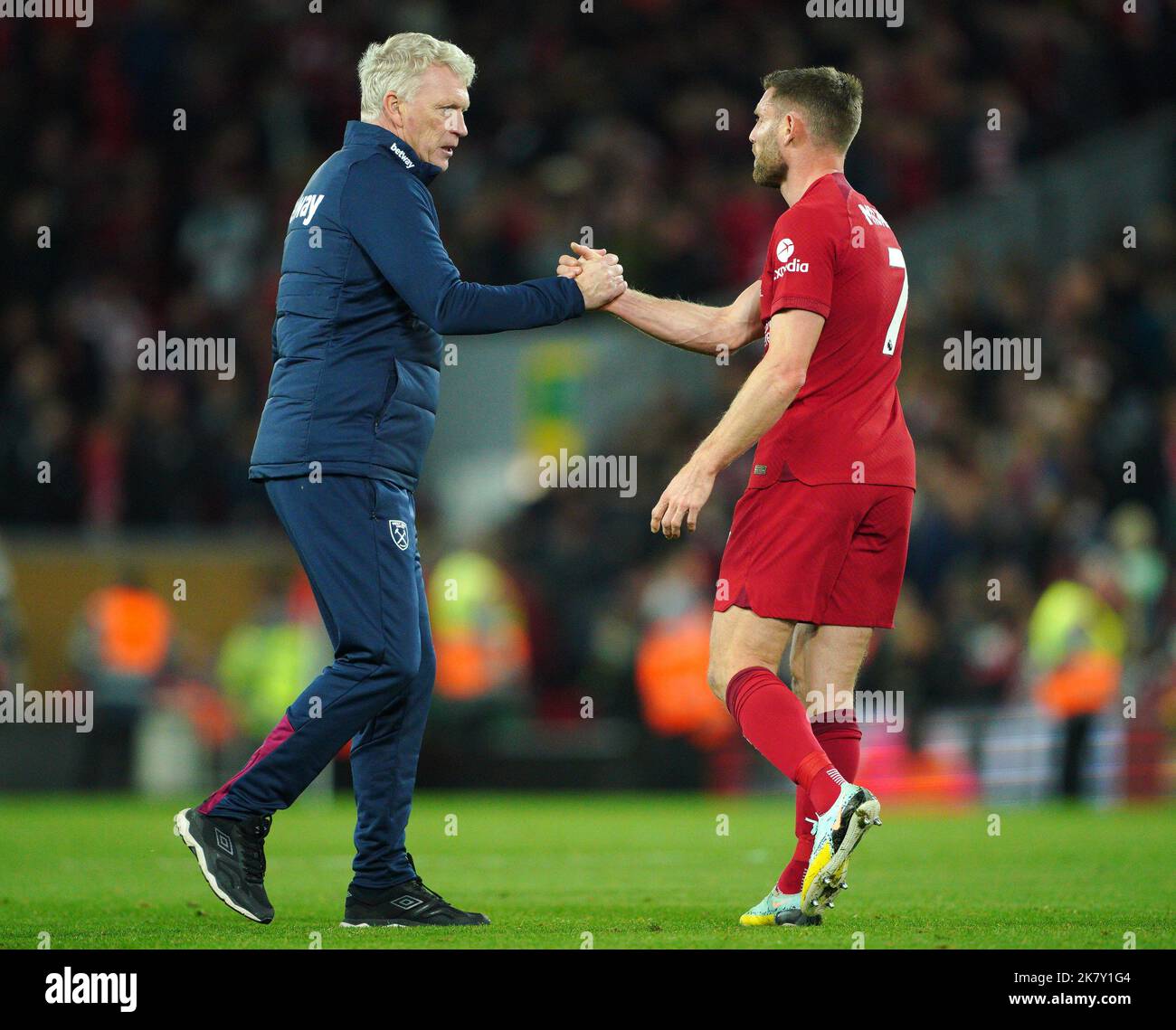 Liverpool manager Jurgen Klopp (left) and James Milner after the ...