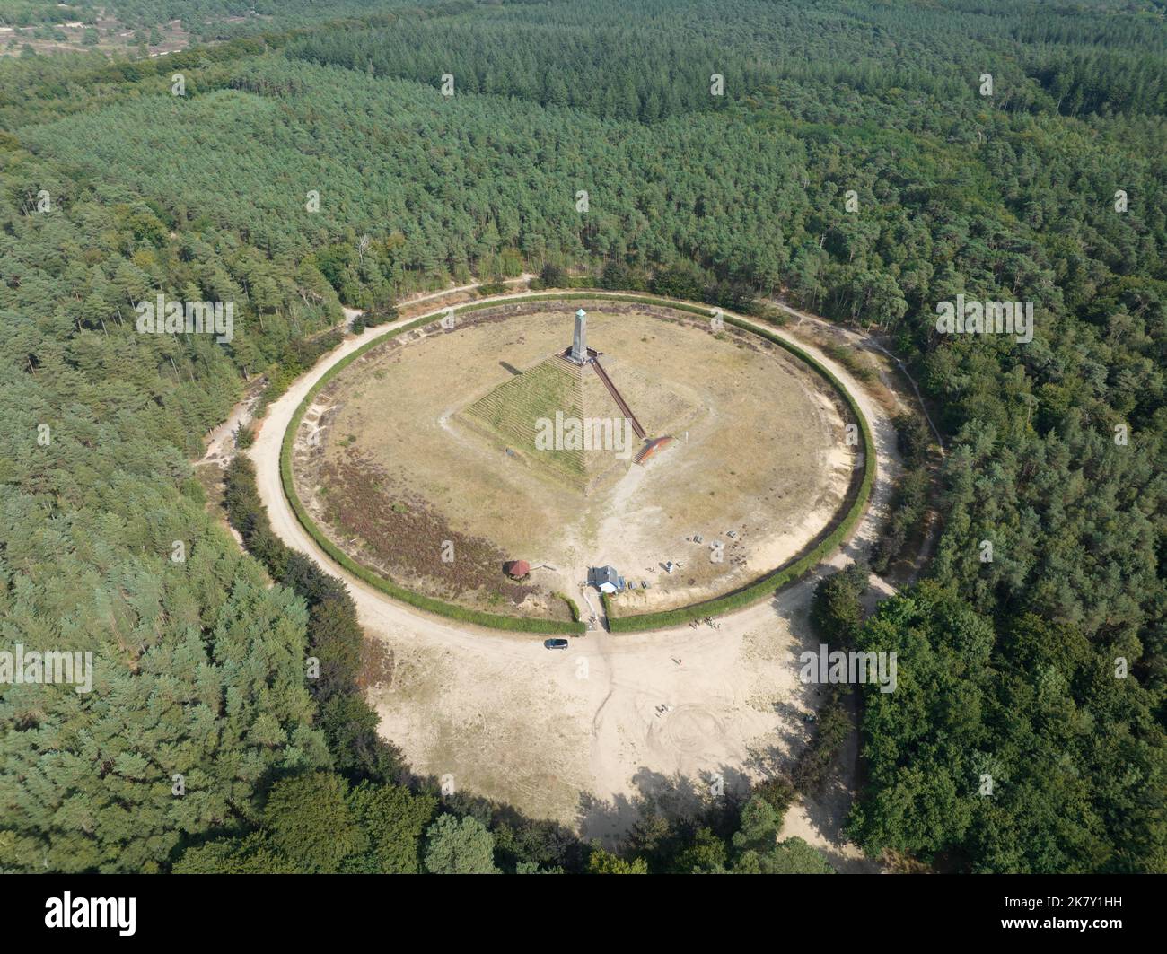 The Pyramid of Austerlitz monument consisting of a grass clad pyramid ...