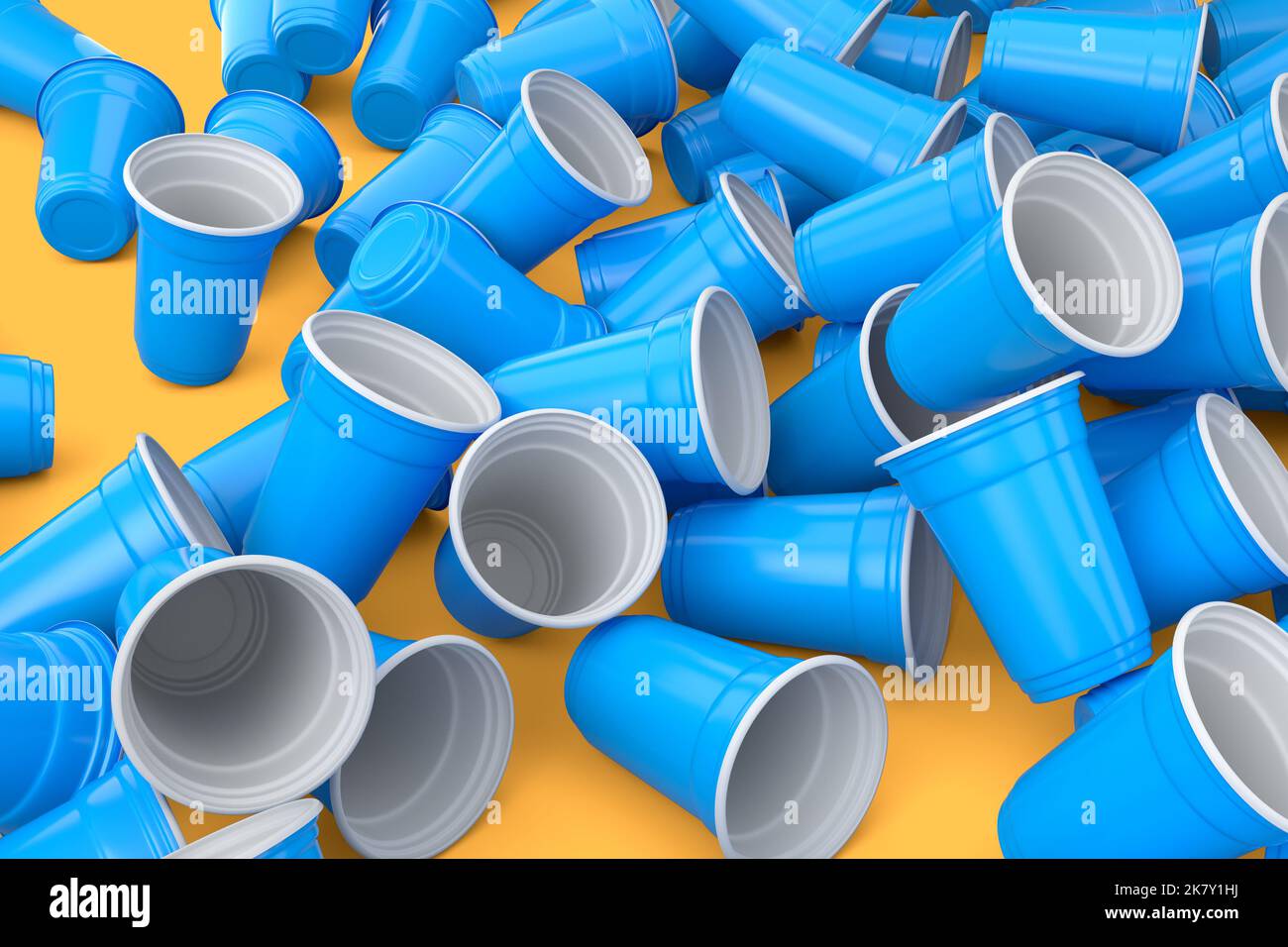 Heap of disposable utensils like plate, folk, spoon,knife and cup on ...