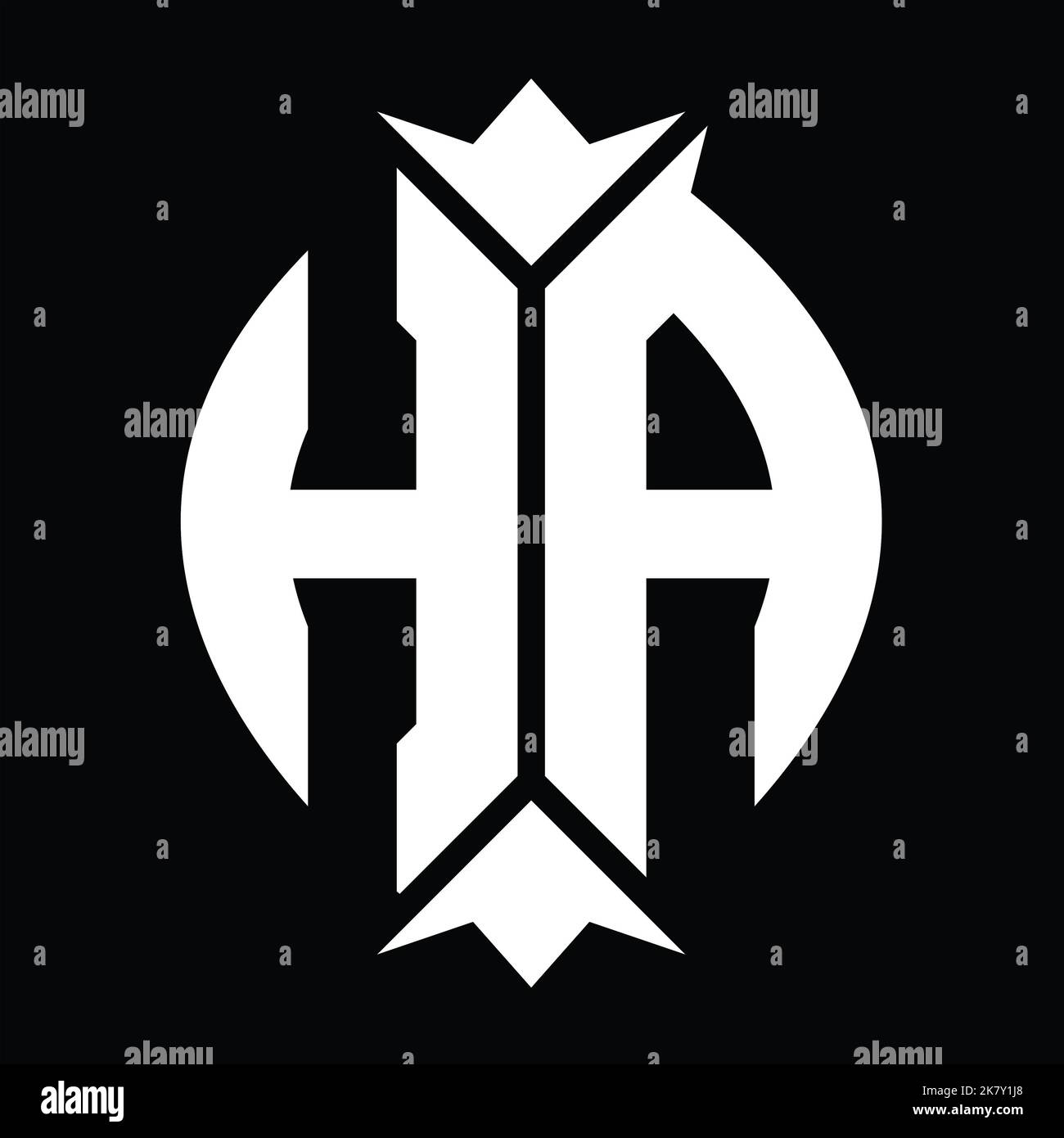 HA Logo monogram shield leaf crown element design template Stock Photo ...