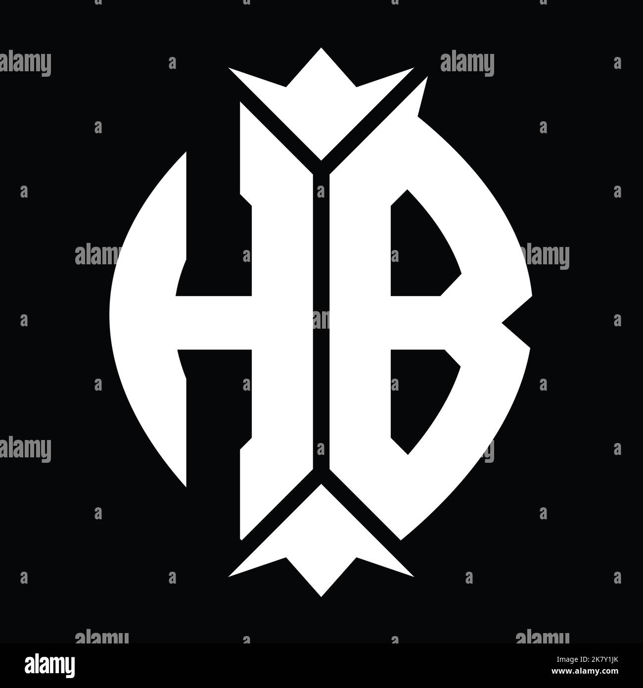 HB Logo monogram shield leaf crown element design template Stock Photo ...