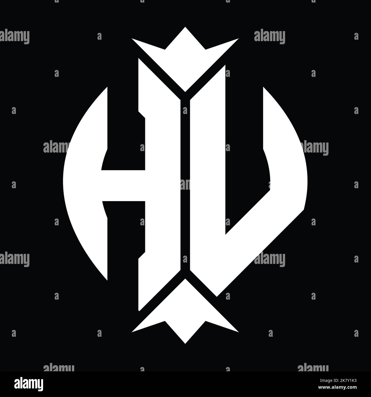 HV Logo monogram shield leaf crown element design template Stock Photo ...