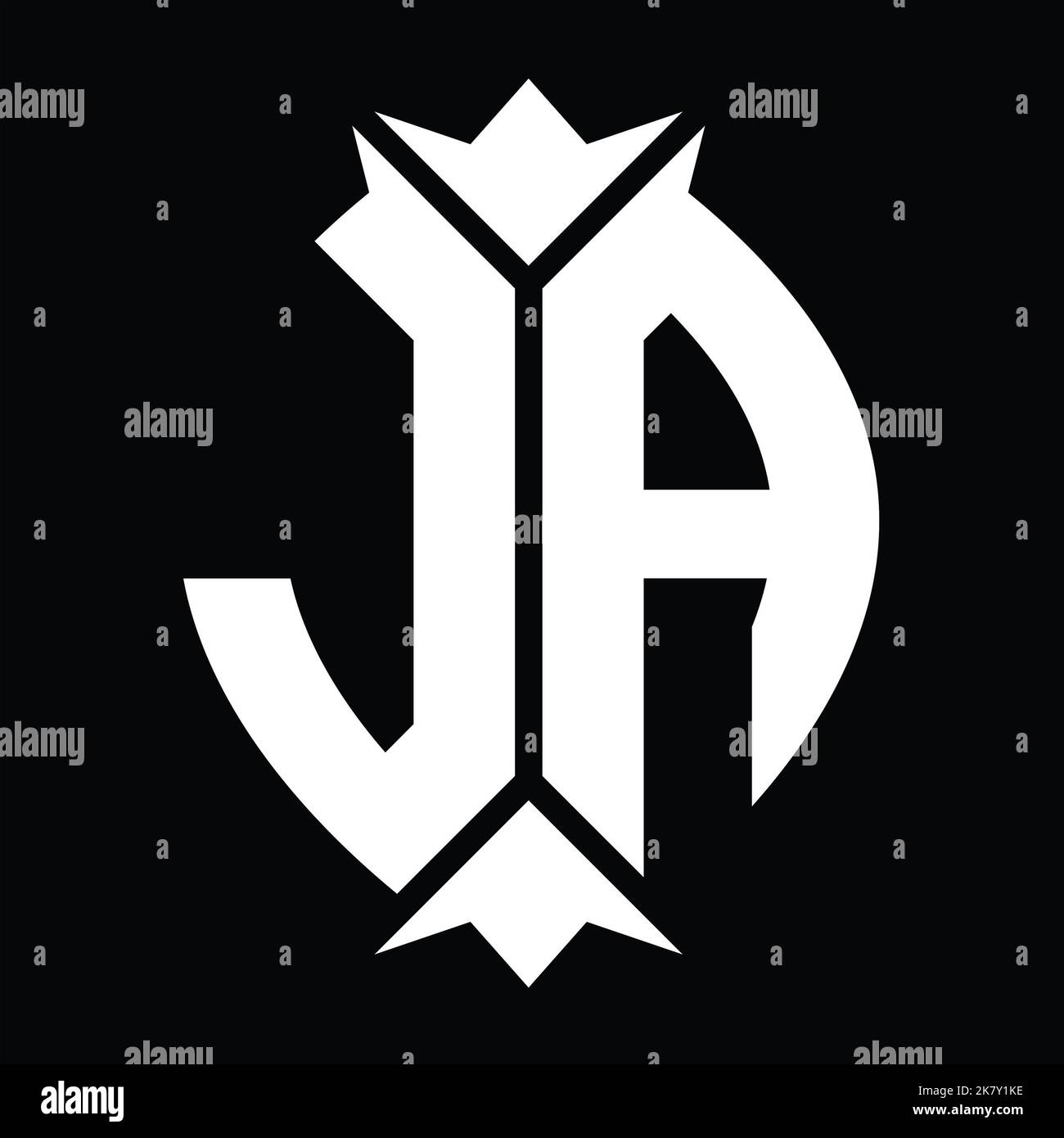 JA Logo monogram shield leaf crown element design template Stock Photo ...