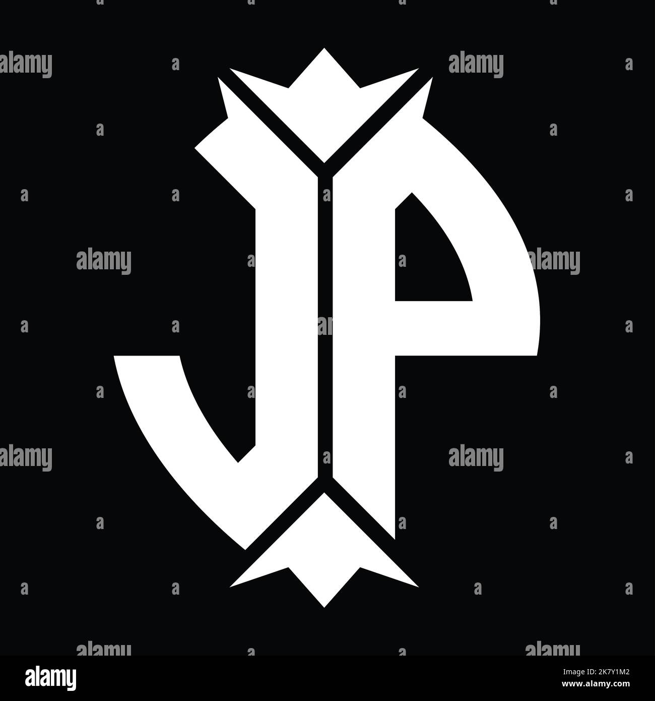 JP Logo monogram shield leaf crown element design template Stock Photo ...