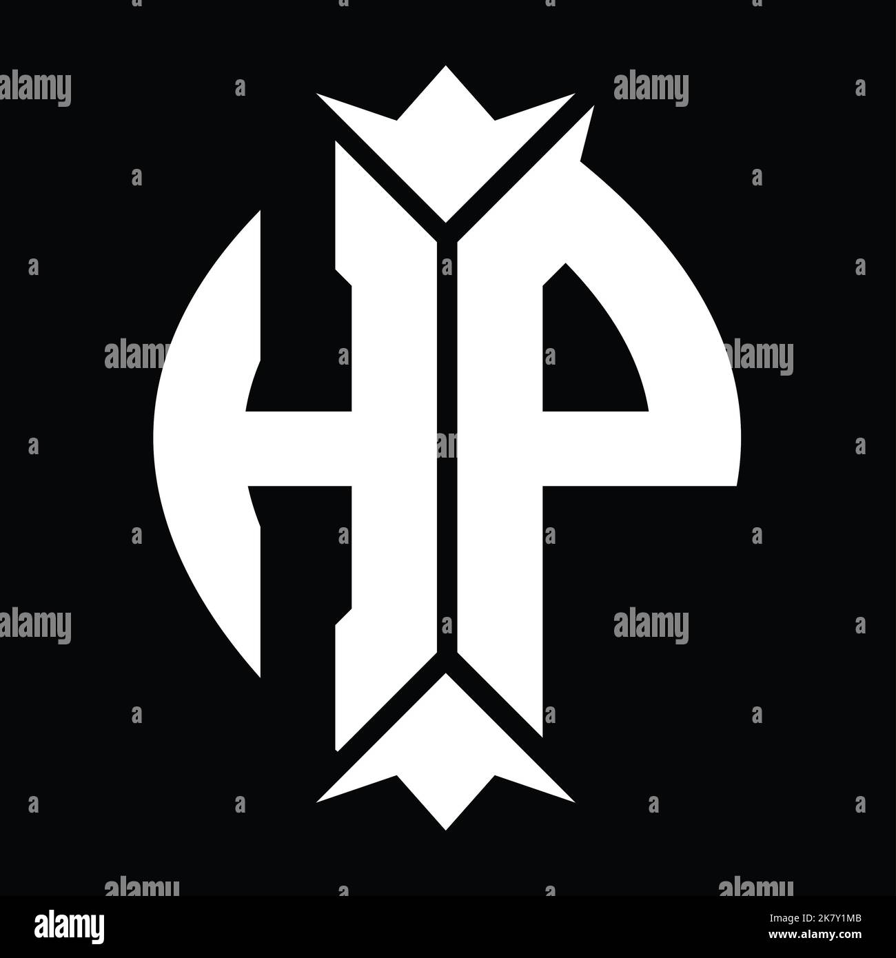 HP Logo monogram shield leaf crown element design template Stock Photo ...