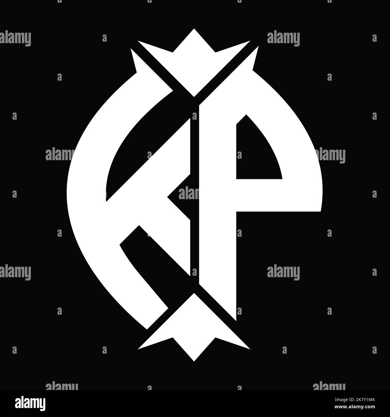 KP Logo monogram shield leaf crown element design template Stock Photo ... KP Logo monogram shield leaf crown element design template Stock Photo ...