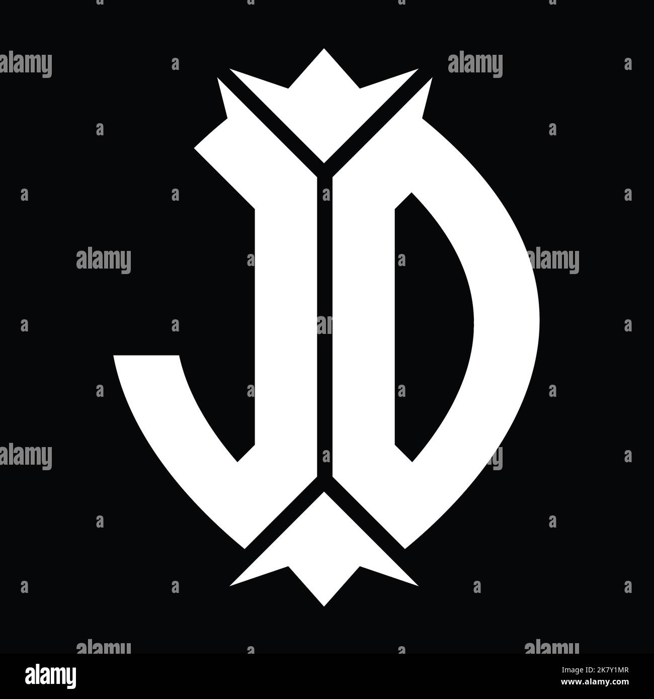 JD Logo monogram shield leaf crown element design template Stock Photo ...