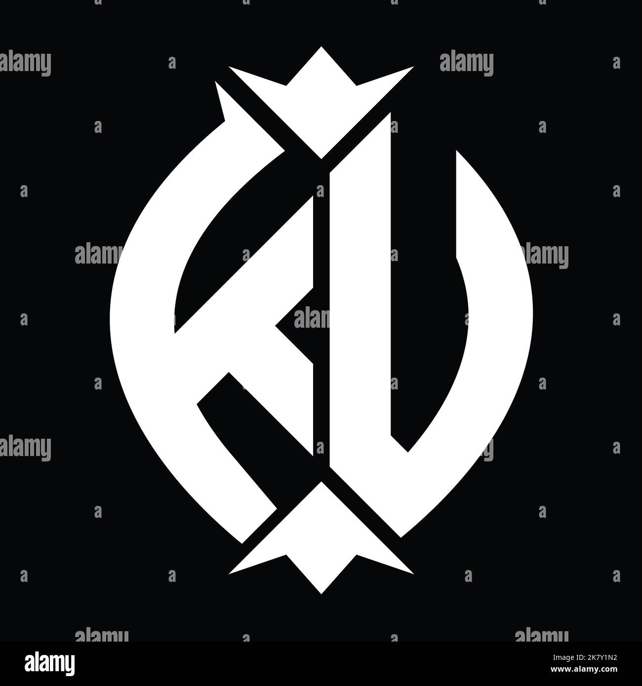 KU Logo monogram shield leaf crown element design template Stock Photo ...