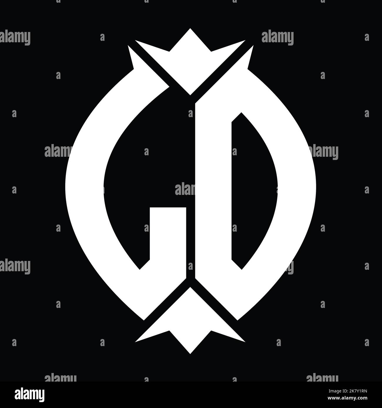 LD Logo monogram shield leaf crown element design template Stock Photo ...