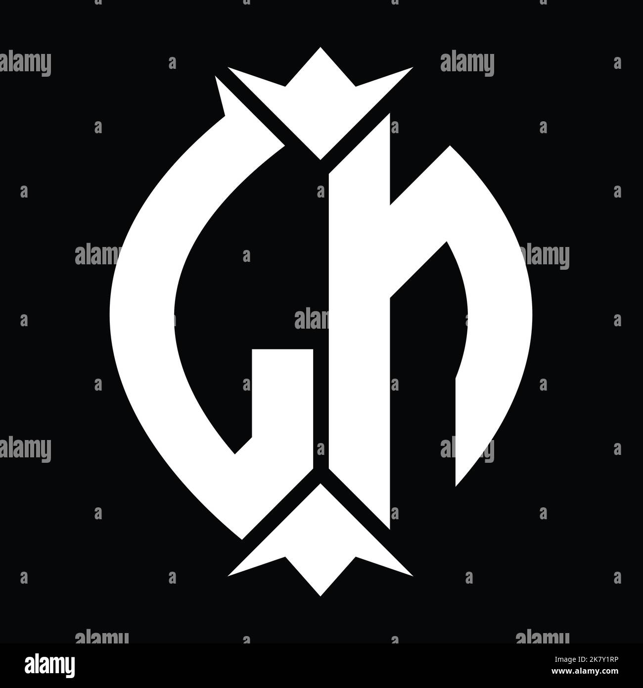 LN Logo monogram shield leaf crown element design template Stock Photo ...